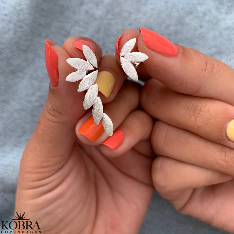 "Cardea" sterling sølv blad øreringe - Sølv øreringe - Kobra.dk ApS